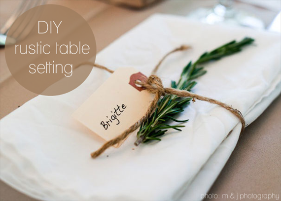 How to Place Setting for DIY Rustic Wedding