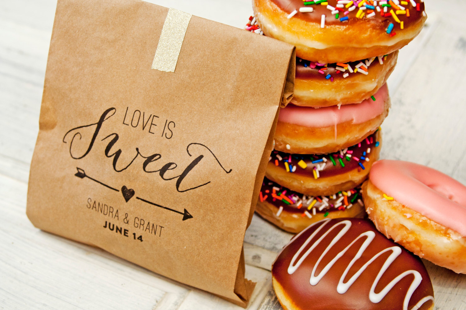 Love Is Sweet Kraft Paper Favor Bags | Emmaline Bride