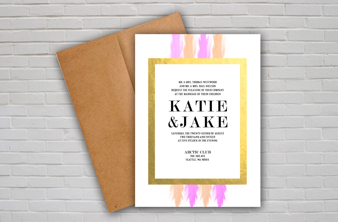 Gold Foil Wedding Invitations Giveaway by Wild Heart Paper