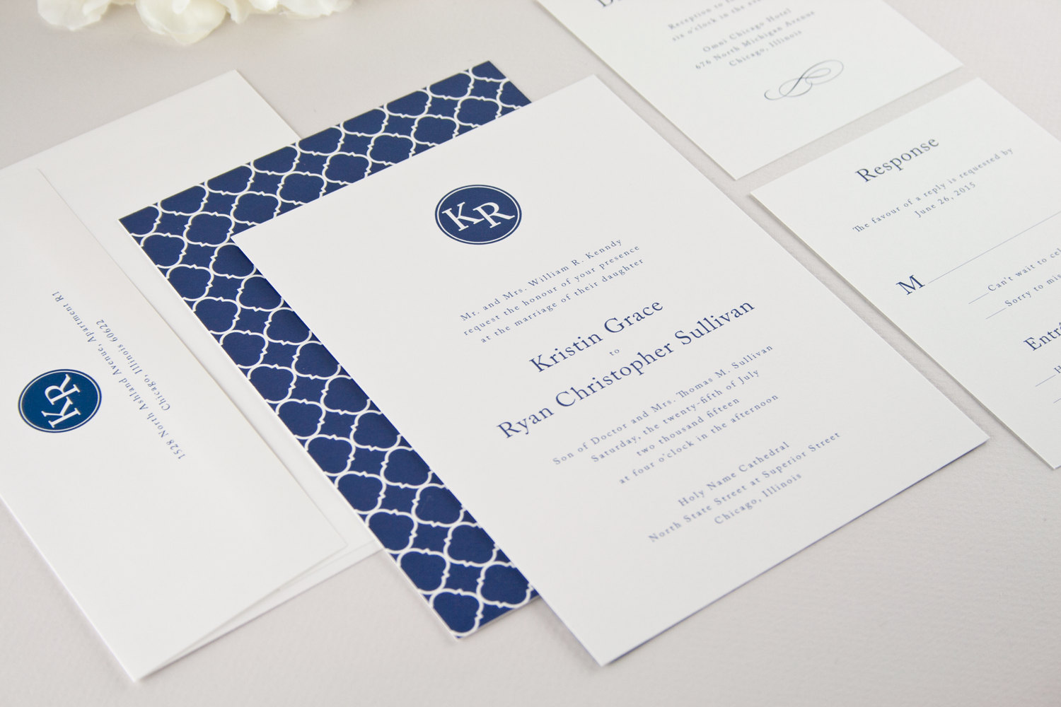 Navy Blue Wedding Invitations by Dear LC | Emmaline Bride