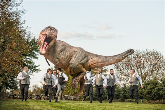 T-Rex Chases Wedding Groomsmen >> Photo of the Day | Emmaline Bride ...